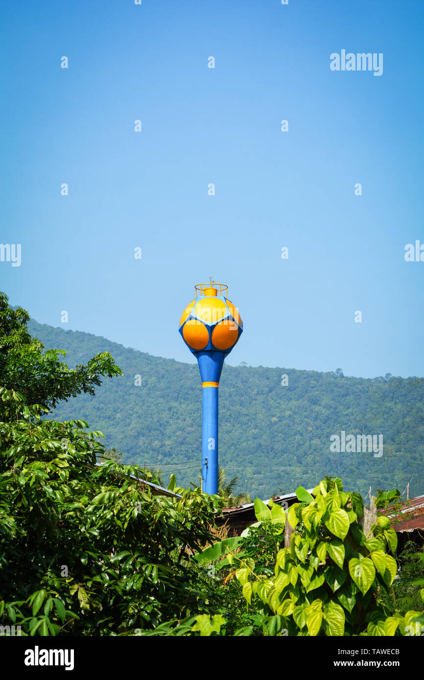 Tall water tower tank ball for water storage high round shape yellow ...