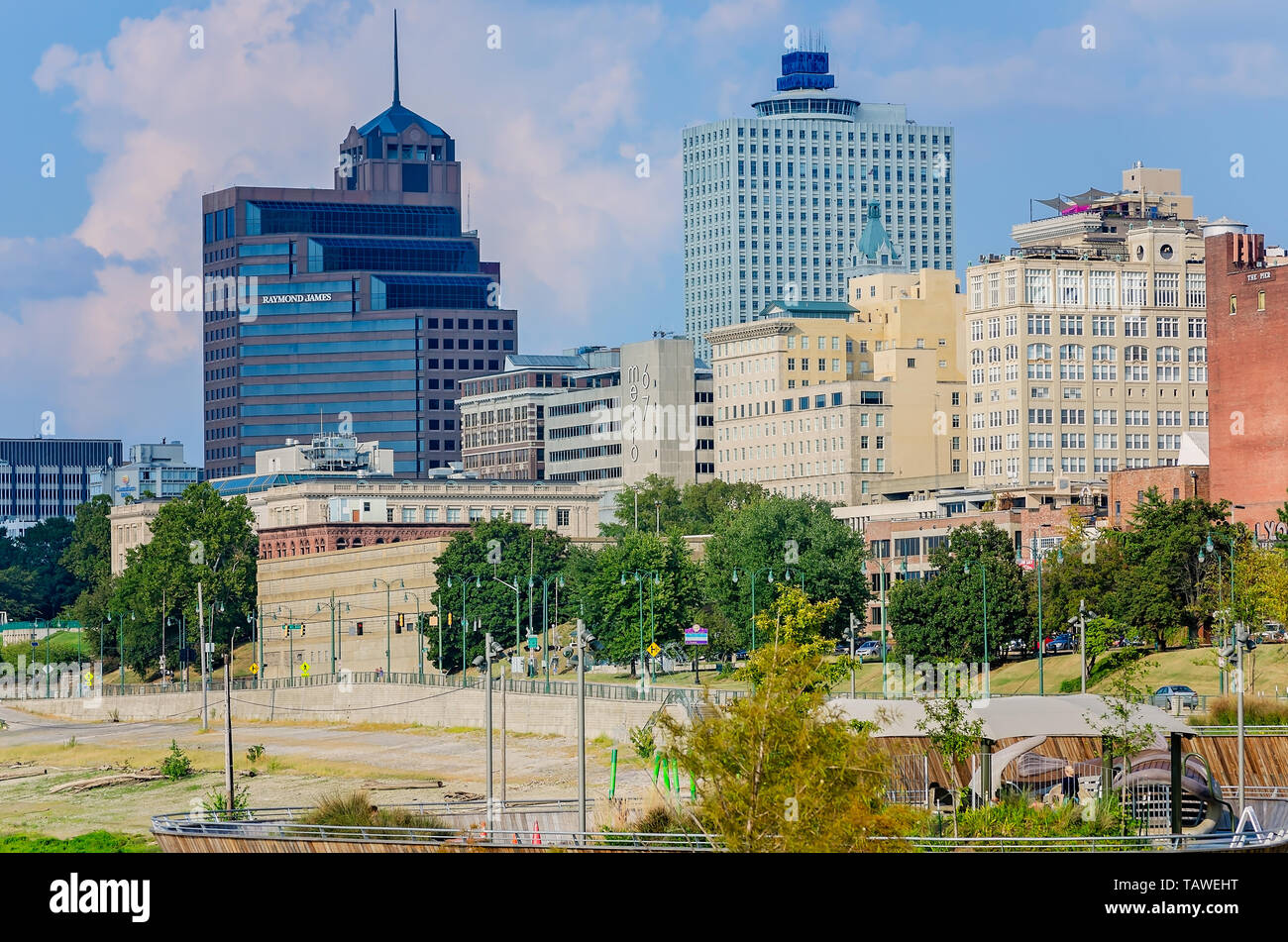 Downtown Memphis is pictured from Beale Street Landing, Sept. 6, 2015 ...