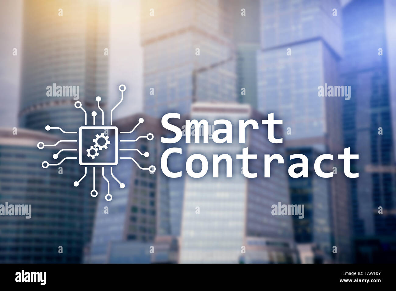 Smart contract, blockchain technology in business, finance hi-tech ...