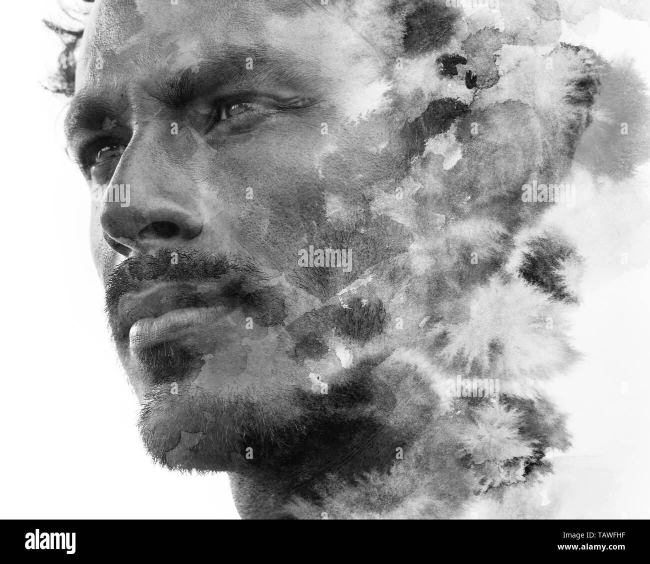 Pen and ink with watercolor wash Black and White Stock Photos & Images ...