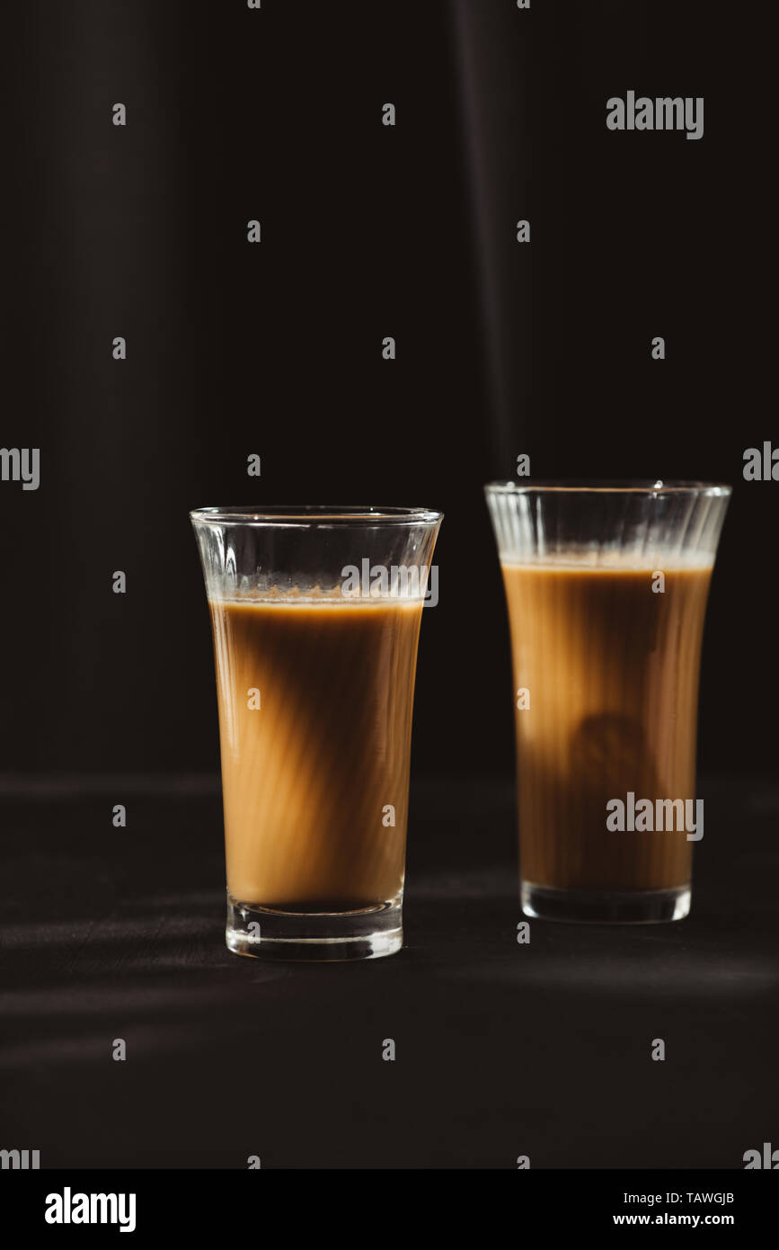 Two small cups of specialty freshly roasted coffee Stock Photo - Alamy