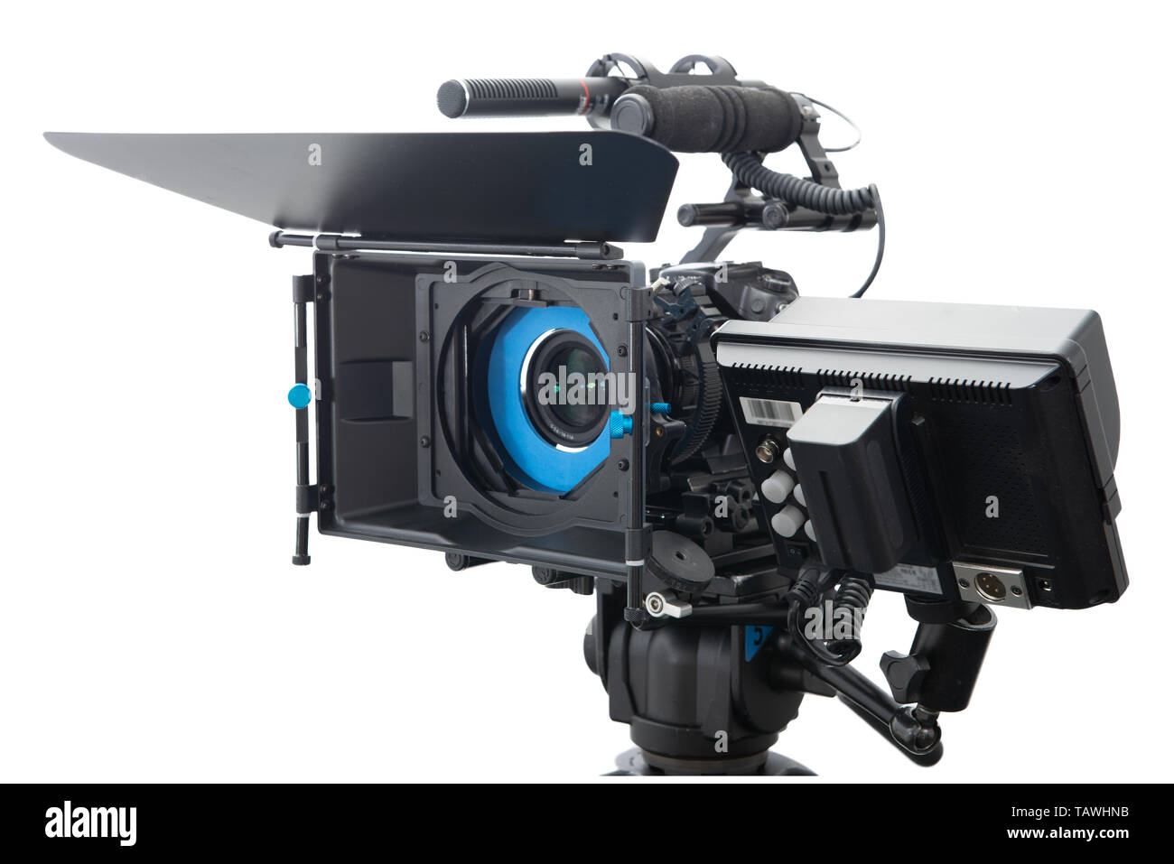 dslr video camera rig isolated on the white background Stock Photo - Alamy