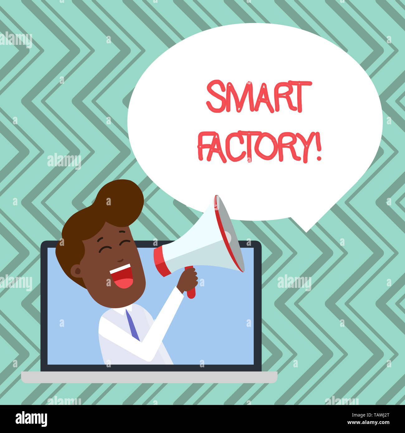 Word writing text Smart Factory. Business photo showcasing A highly ...