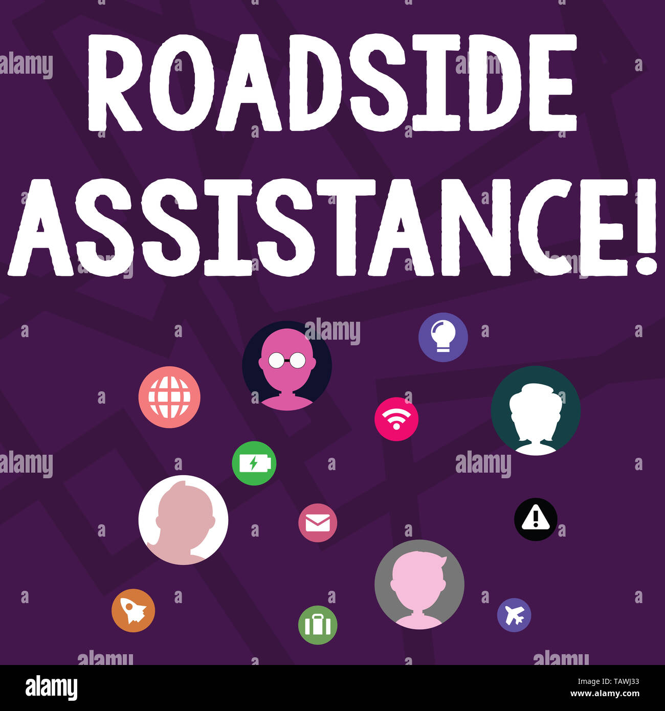 Text sign showing Roadside Assistance. Business photo text helps ...
