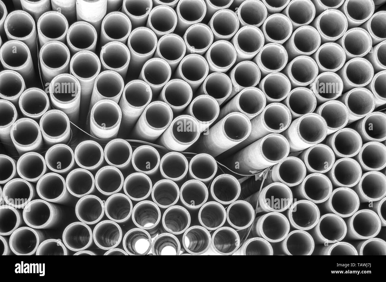 Stack of pipes Black and White Stock Photos & Images - Alamy