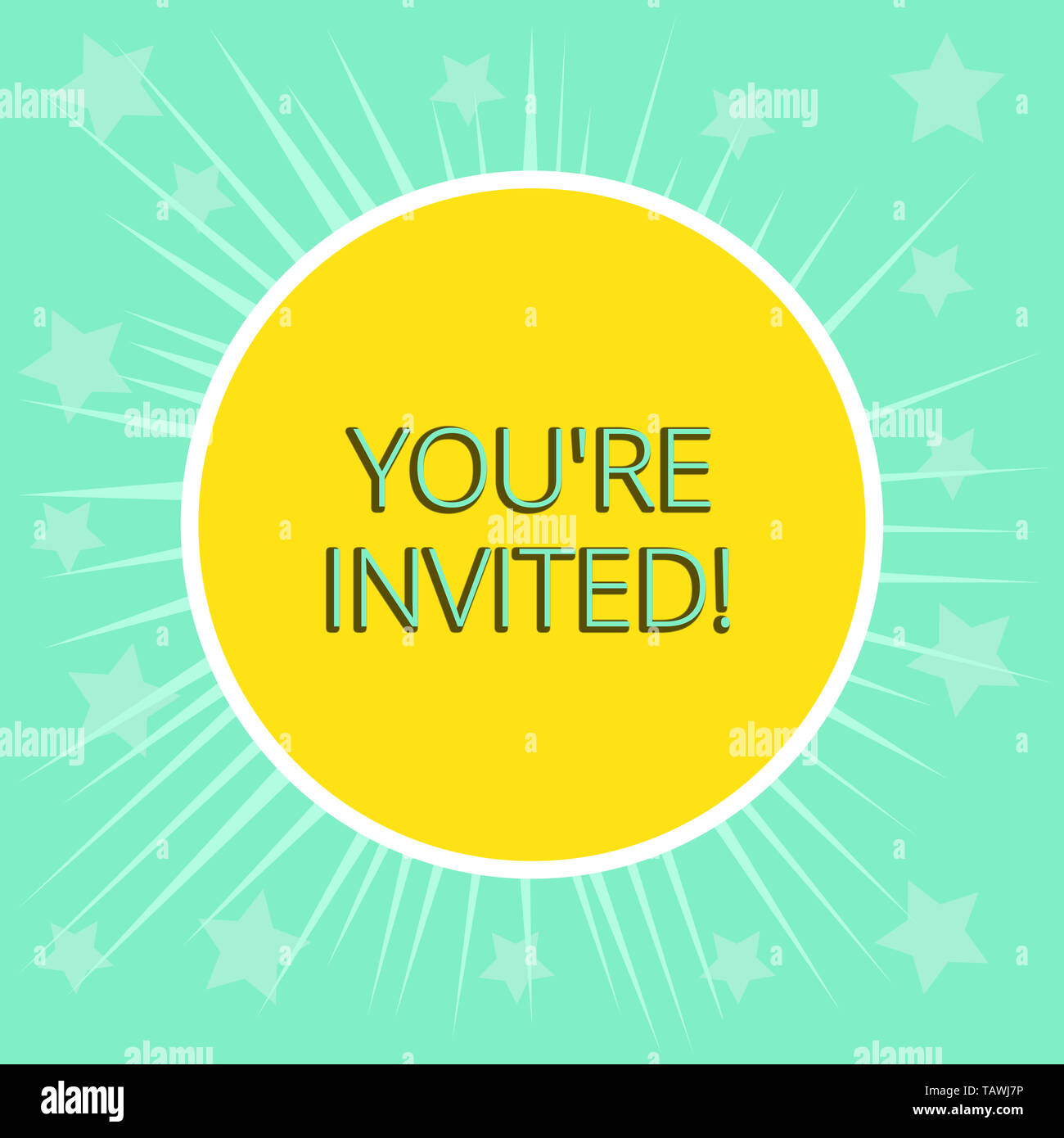 Conceptual hand writing showing You Re Invited. Concept meaning You are ...