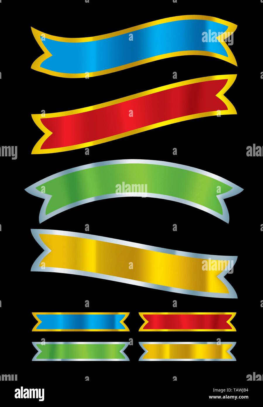 Vector illustration eps10. Set of different metallic banners Stock ...