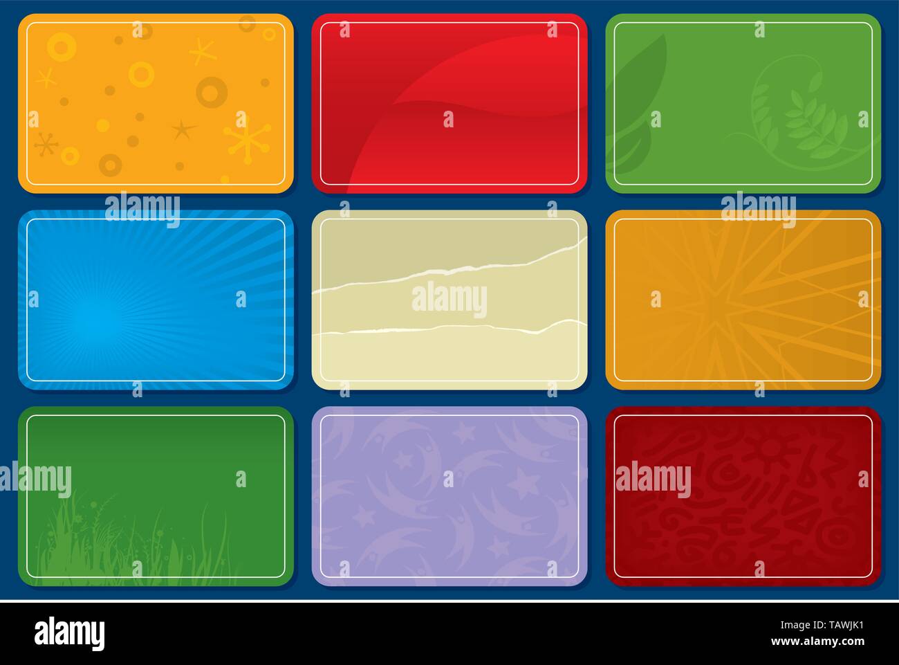 Vector illustration. Set of nine card backgrounds Stock Vector Image ...