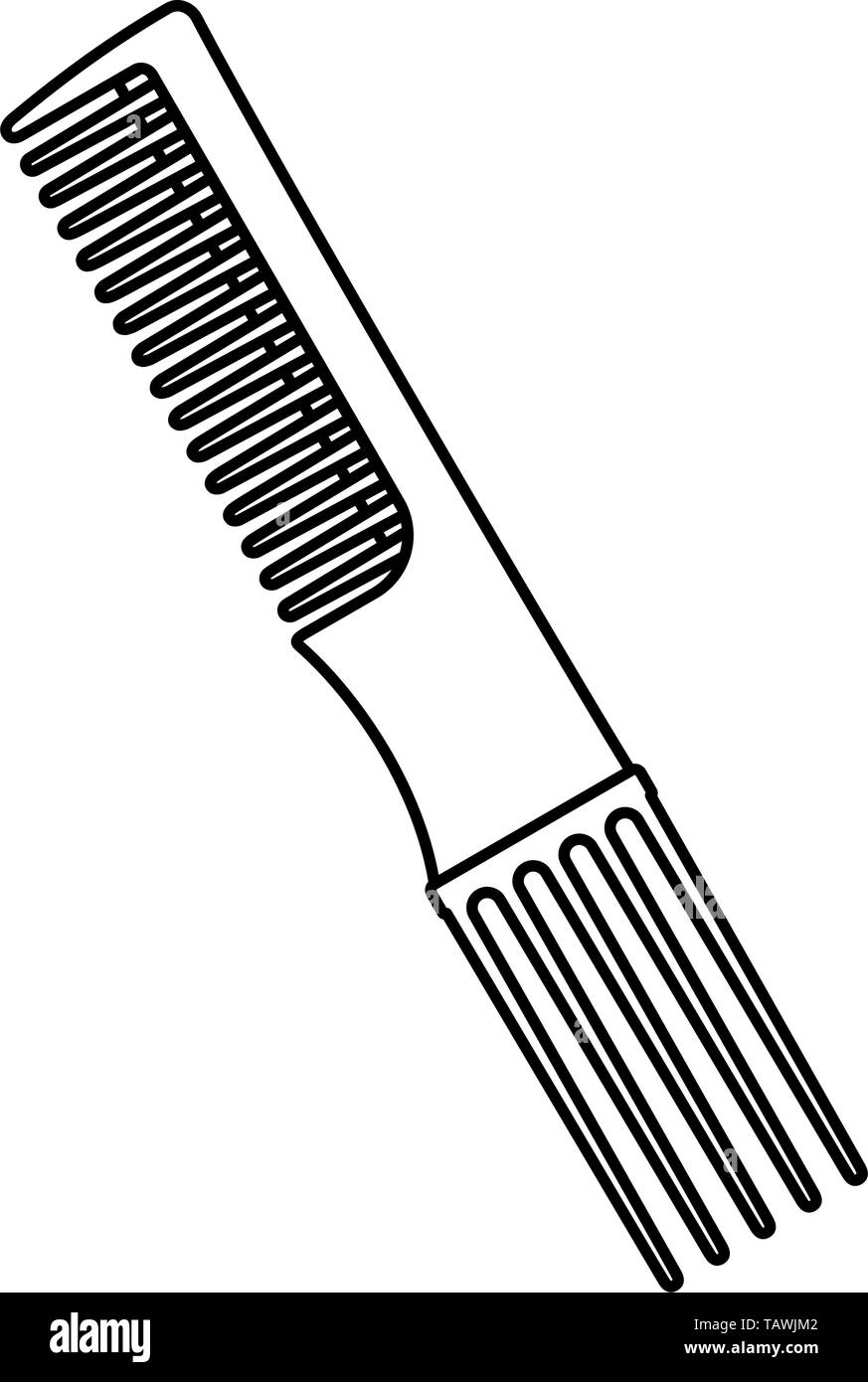Line art black and white two side comb Stock Vector Image & Art - Alamy