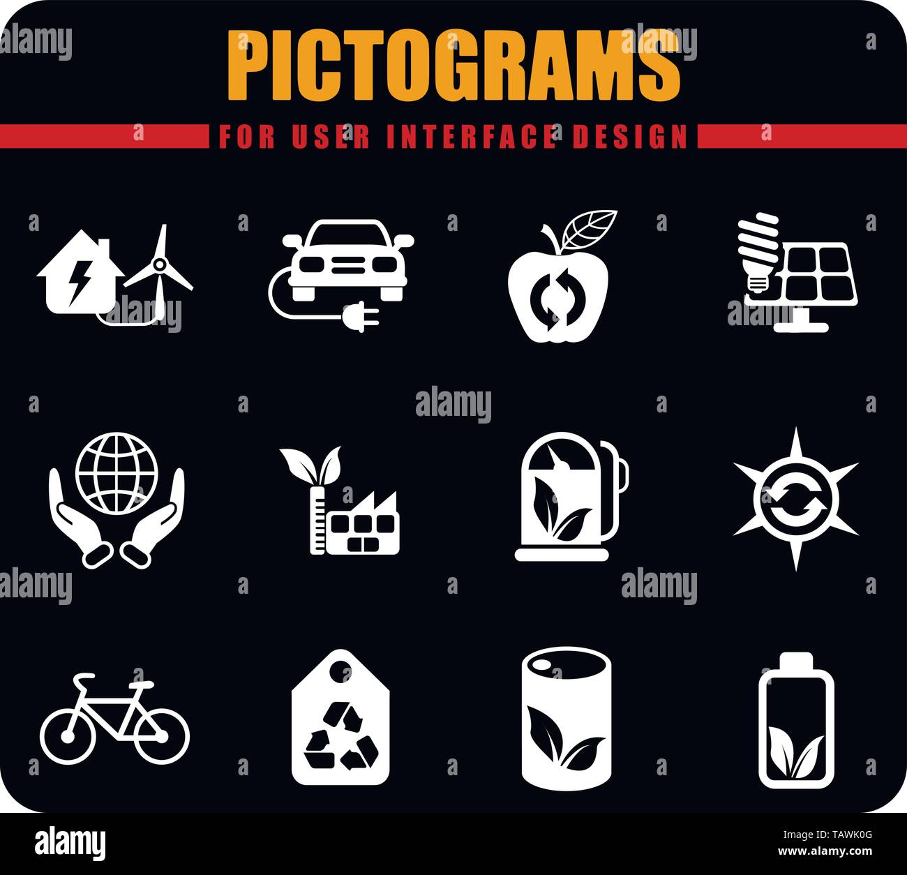 alternative energy professional pictograms for user interface design ...