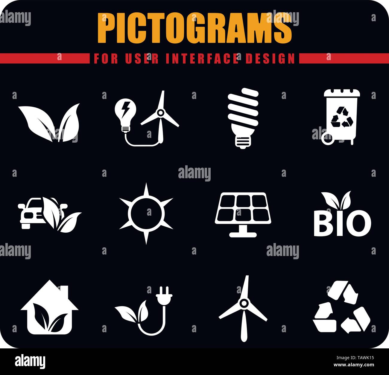 alternative energy professional pictograms for user interface design ...