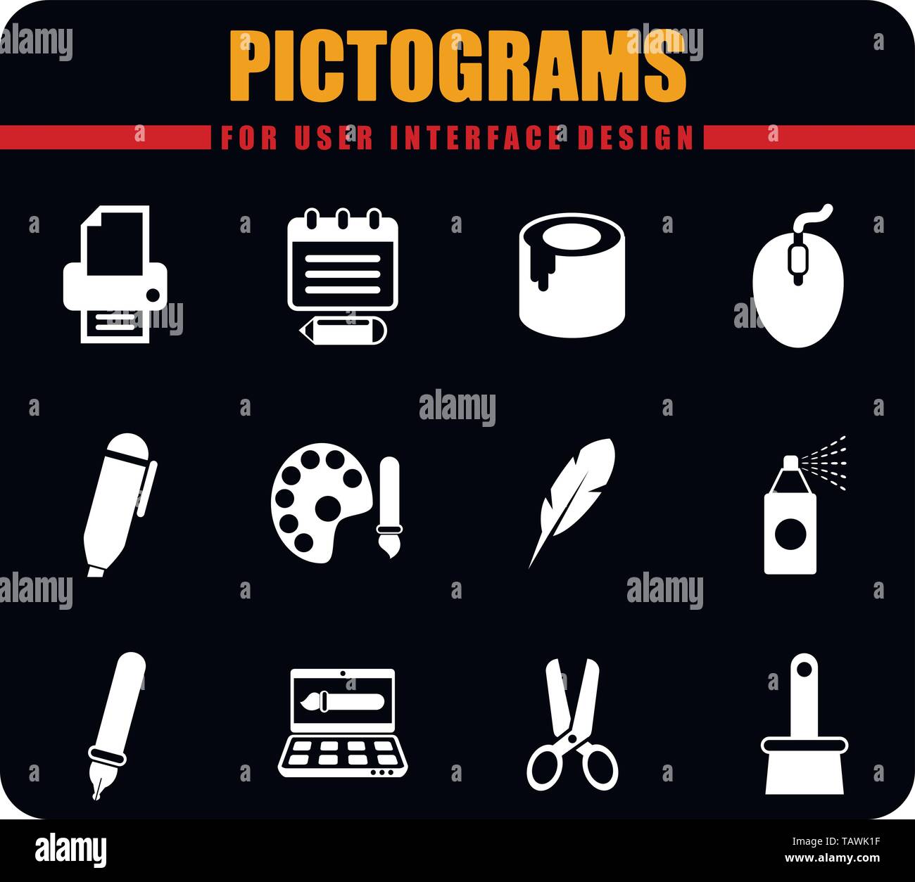 art professional pictograms for user interface design Stock Vector ...