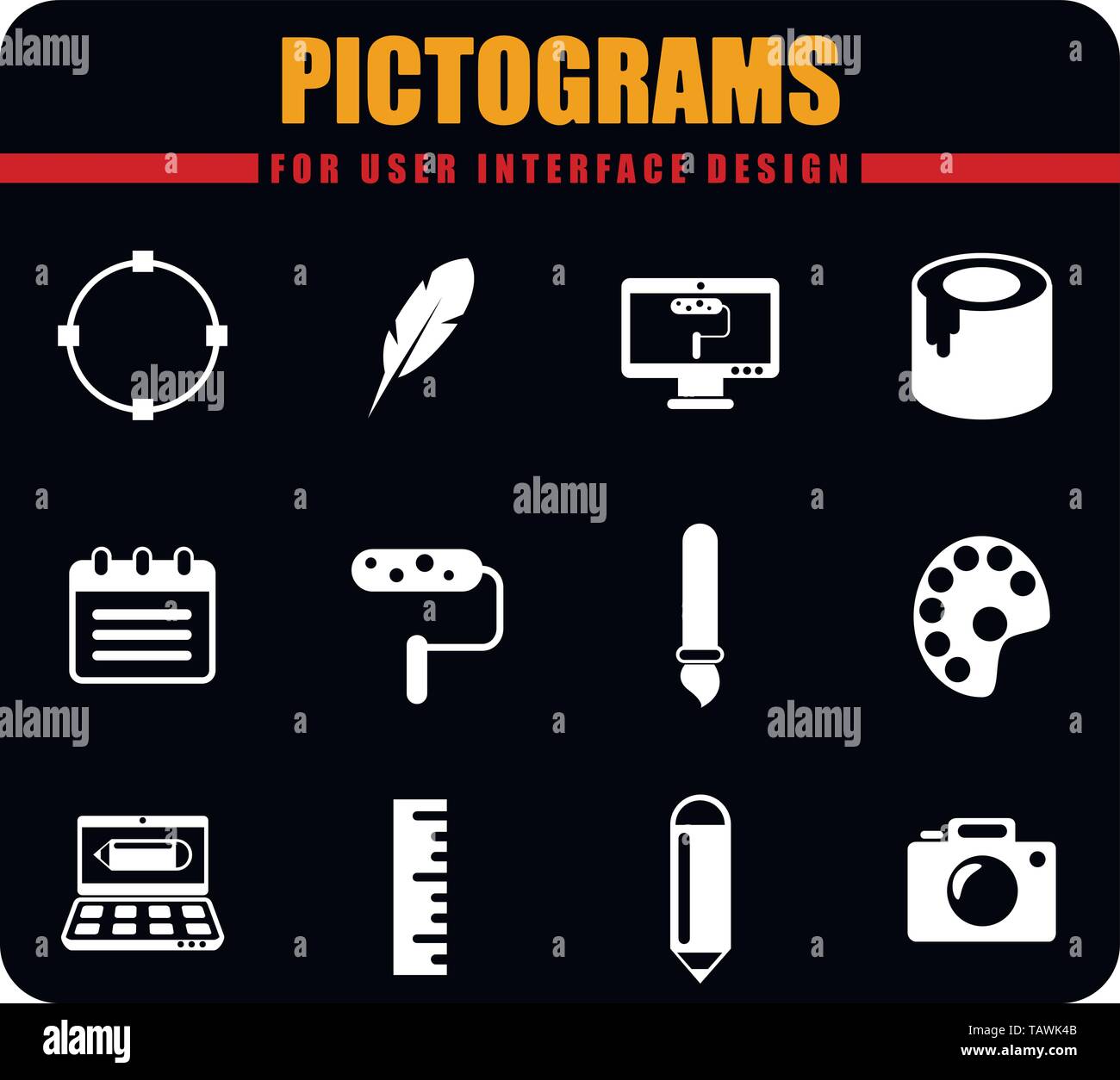 design professional vector pictograms for user interface design Stock ...