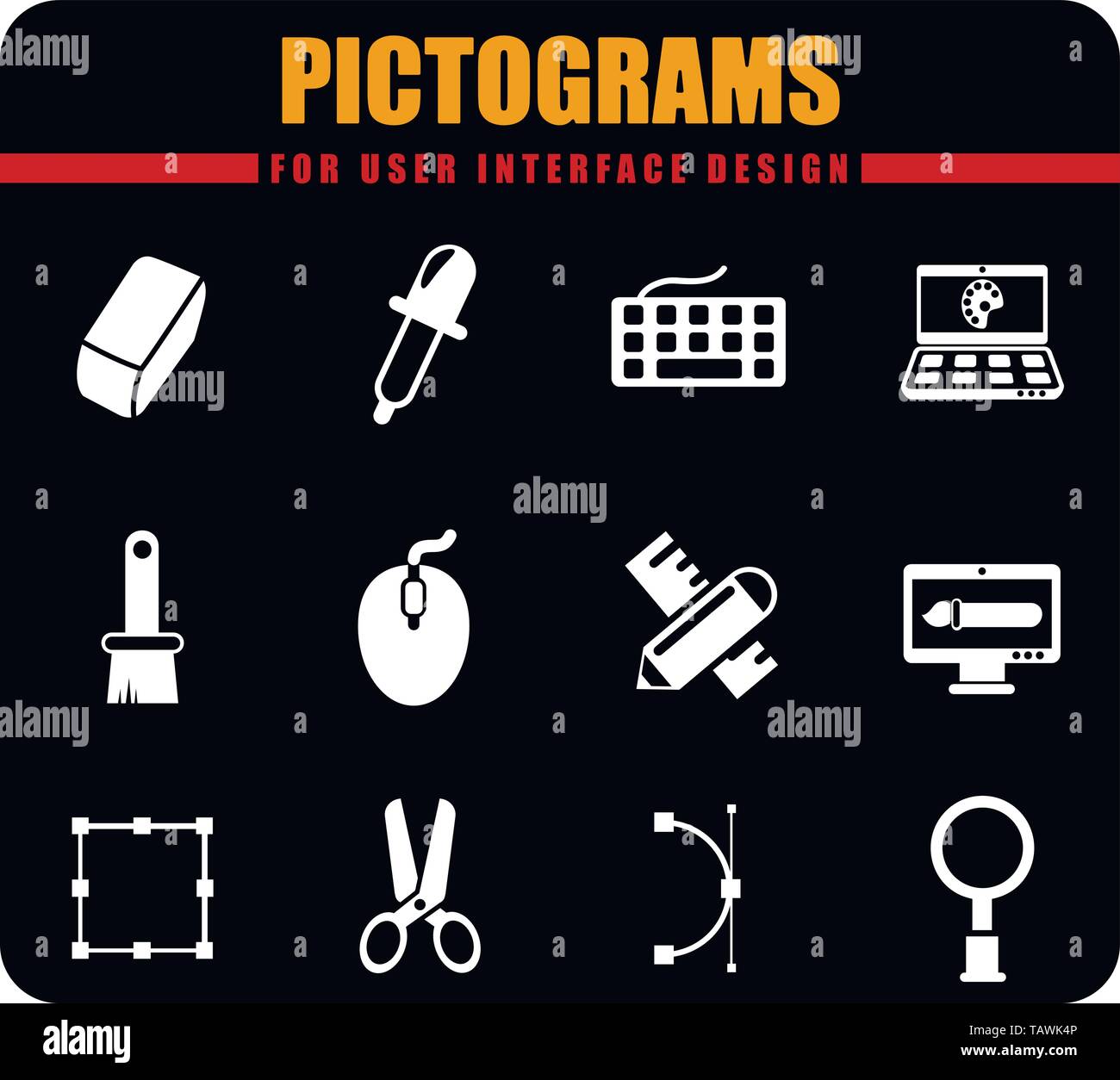 design professional vector pictograms for user interface design Stock ...