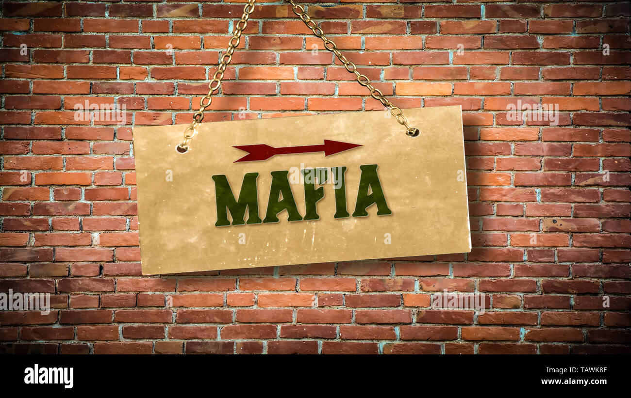 Street Sign the Direction Way to Mafia Stock Photo - Alamy