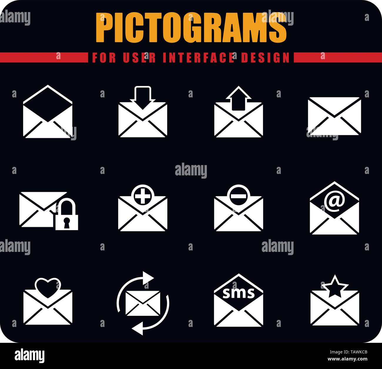 mail icon set Stock Vector Image & Art - Alamy