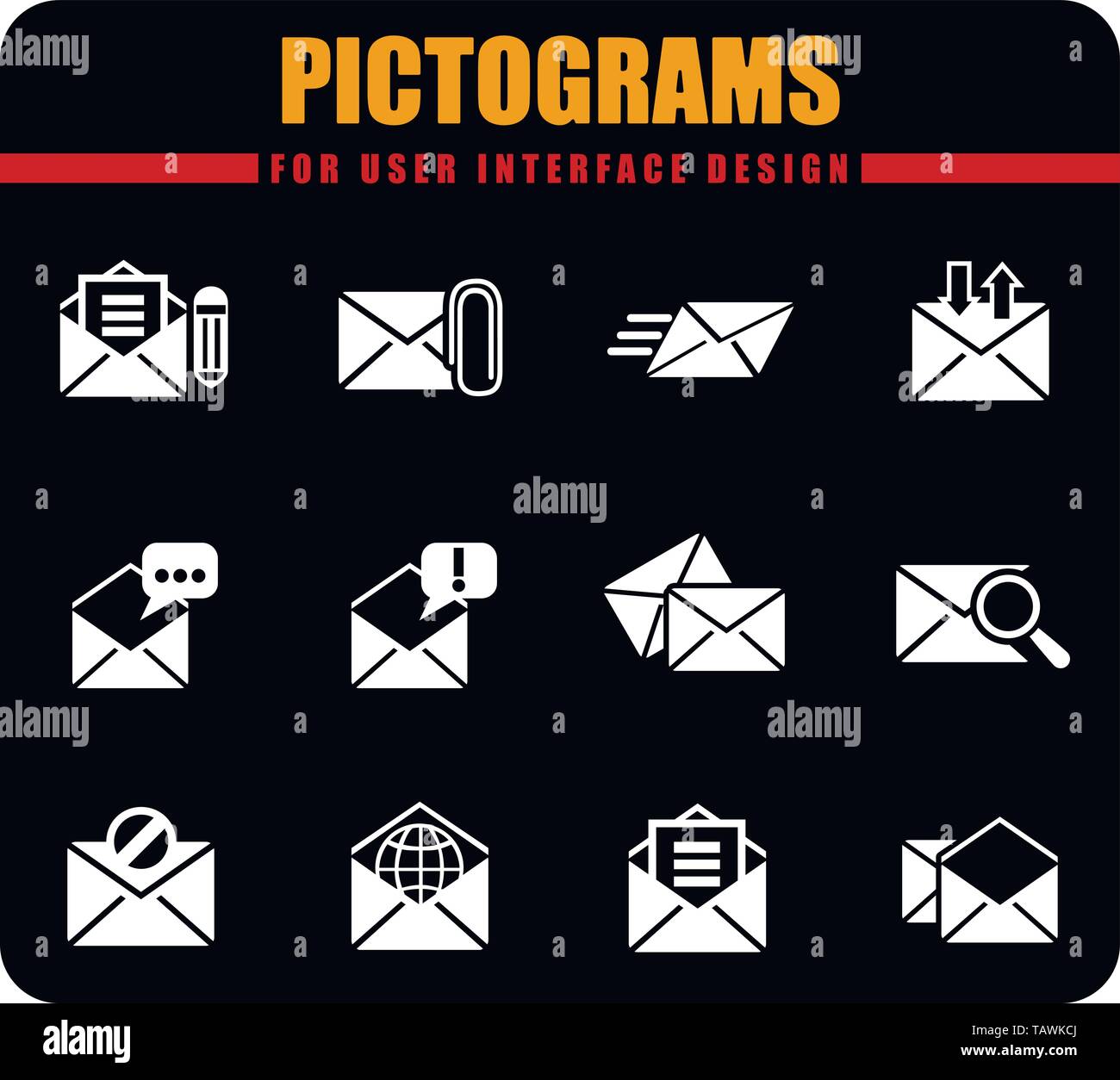 mail icon set Stock Vector Image & Art - Alamy