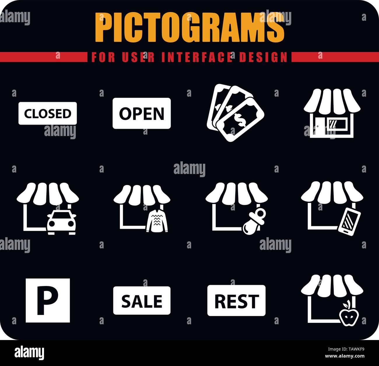 Shop icons set Stock Vector Image & Art - Alamy