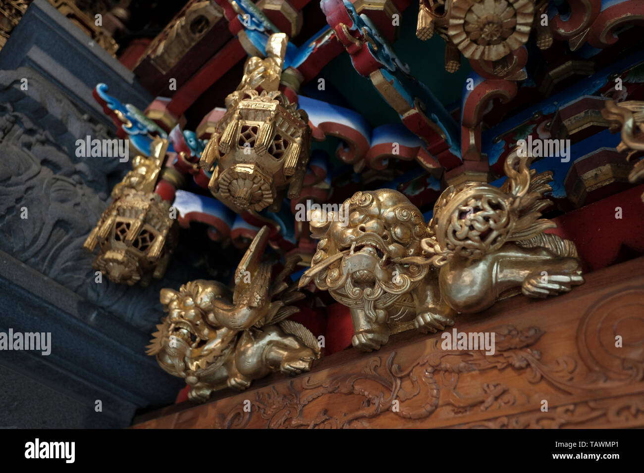 Ceiling decorations of the Taoist Zushi Temple located along Sanxia Old ...