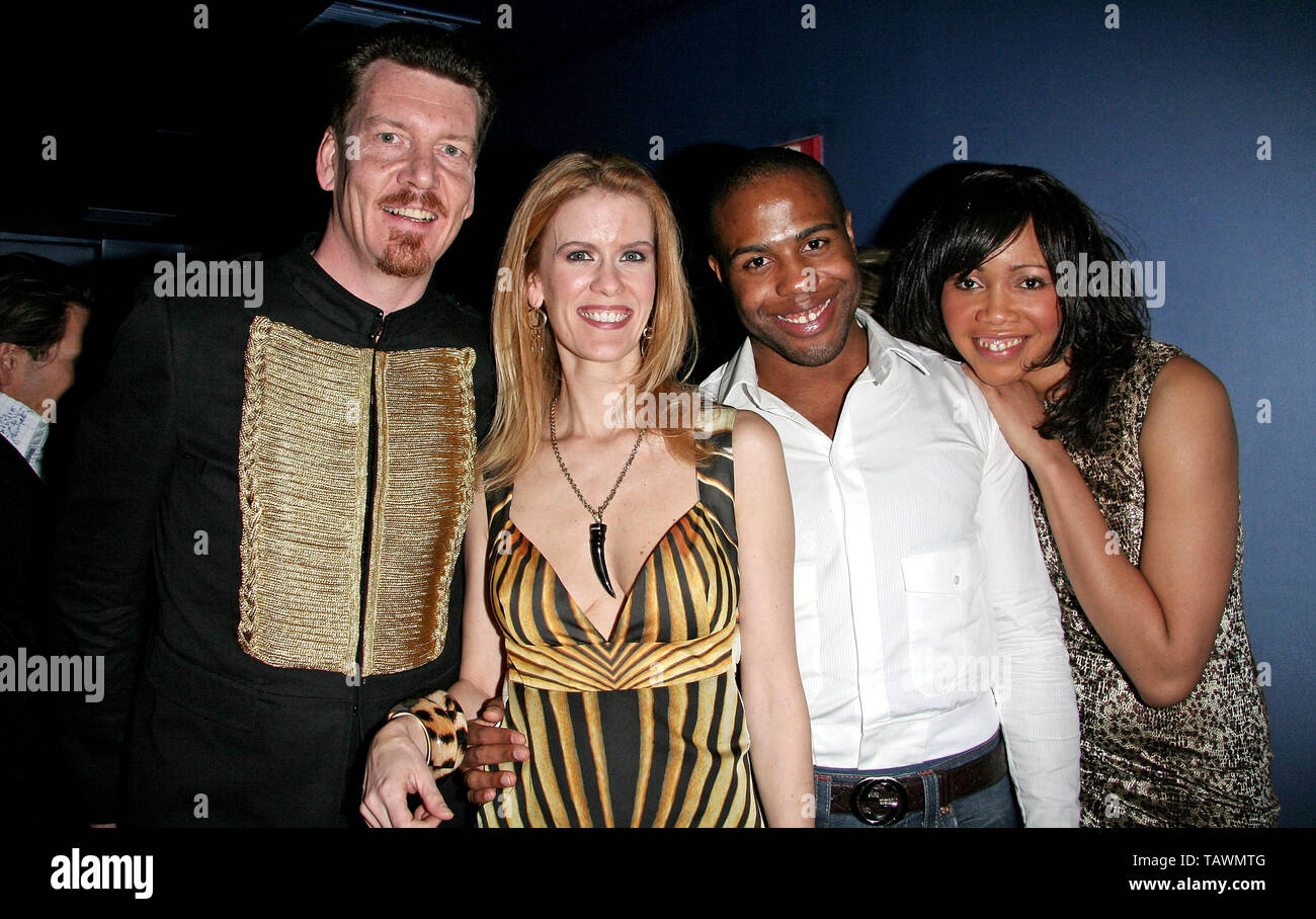New York, USA. 3 March, 2008. Simon van Kempen, Alex McCord, guest, and ...