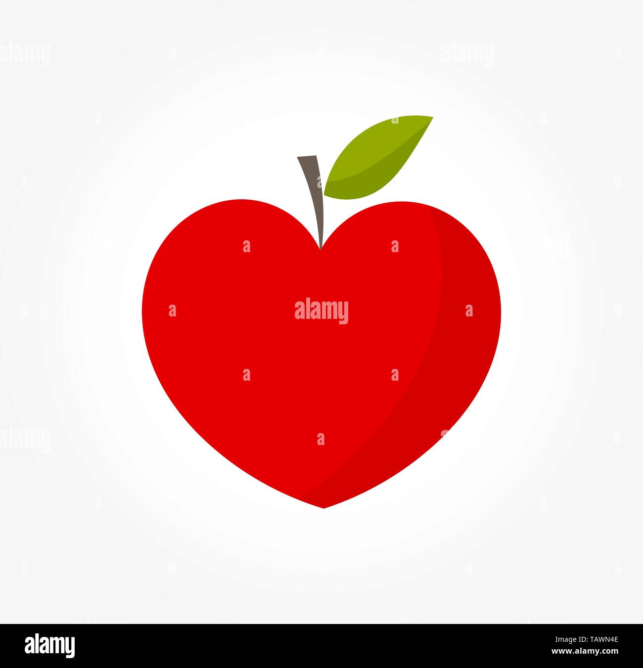 Heart shaped red apple. Vector illustration Stock Vector Image & Art ...