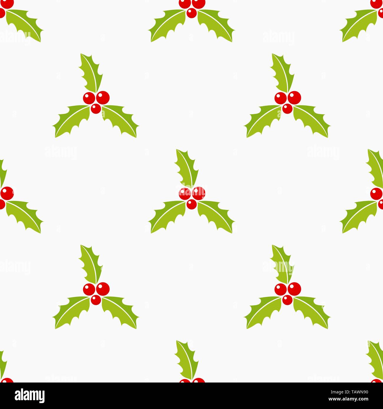 Christmas holly berries seamless pattern illustration Stock Vector ...