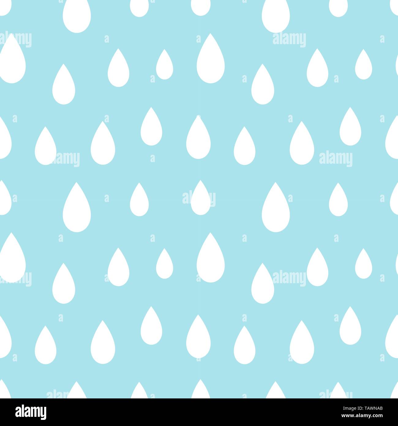 White drops of rain blue background pattern. Vector illustration Stock ...