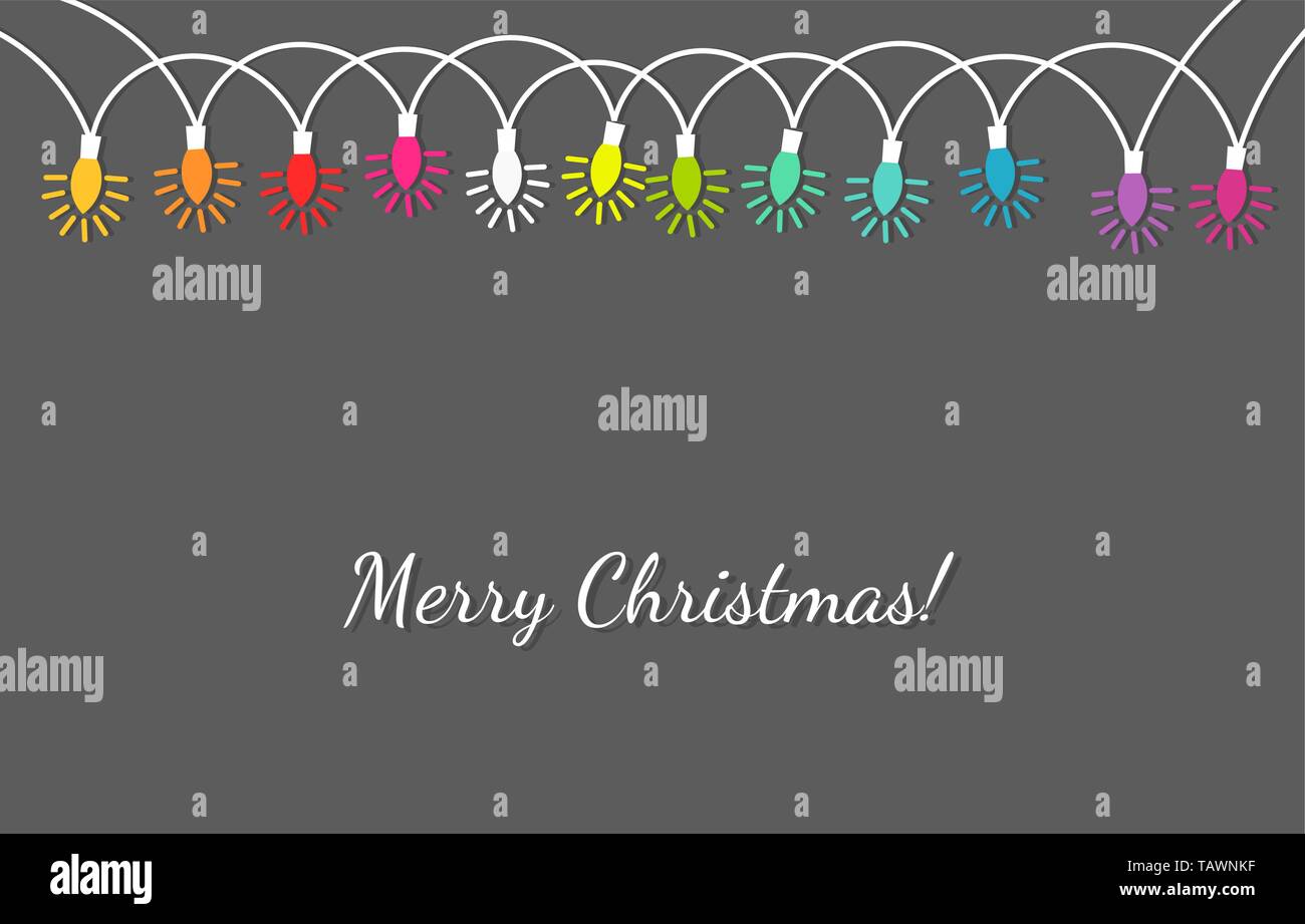 Vibrant Christmas lights colors chain. Vector illustration Stock Vector ...