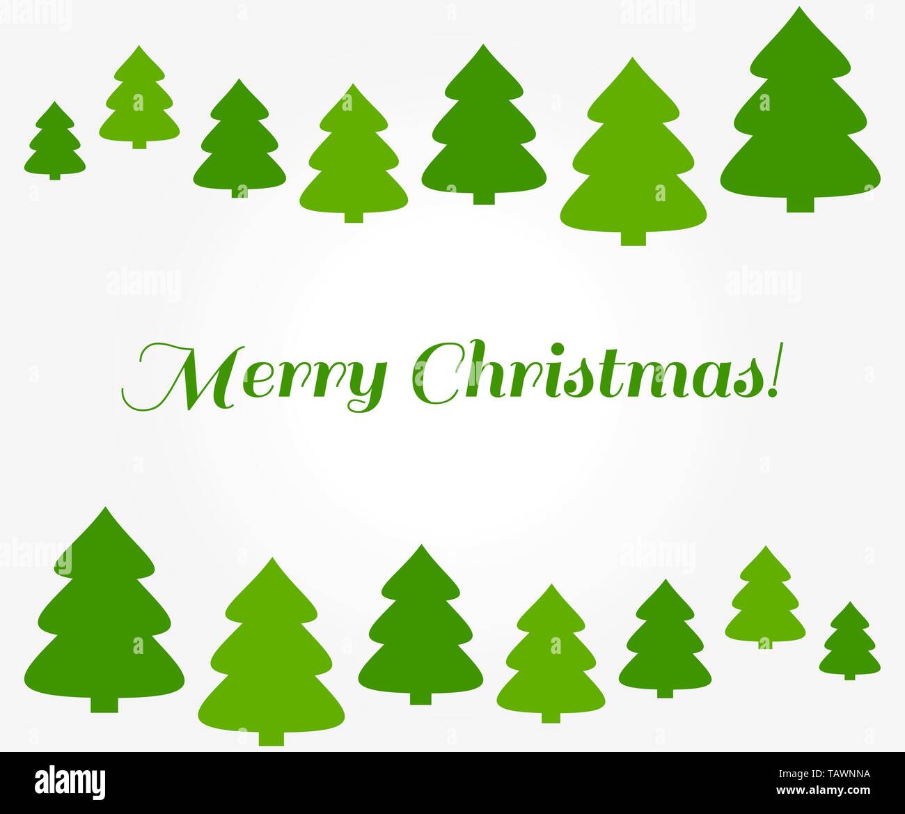 Green Christmas trees border background. Vector illustration Stock ...