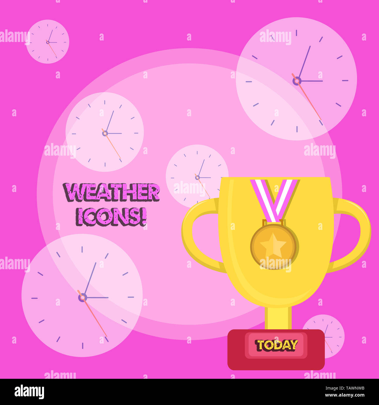 Writing note showing Weather Icons. Business concept for Plotted on a ...