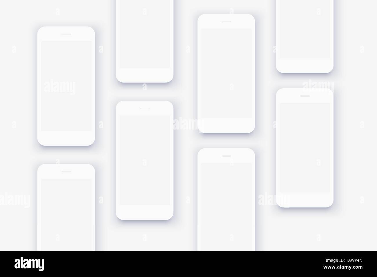 The background of the mockups of white smartphones Stock Vector Image ...