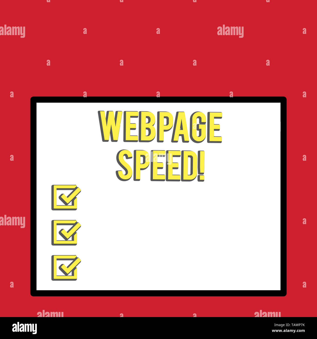 Word writing text Webpage Speed. Business photo showcasing how quickly ...