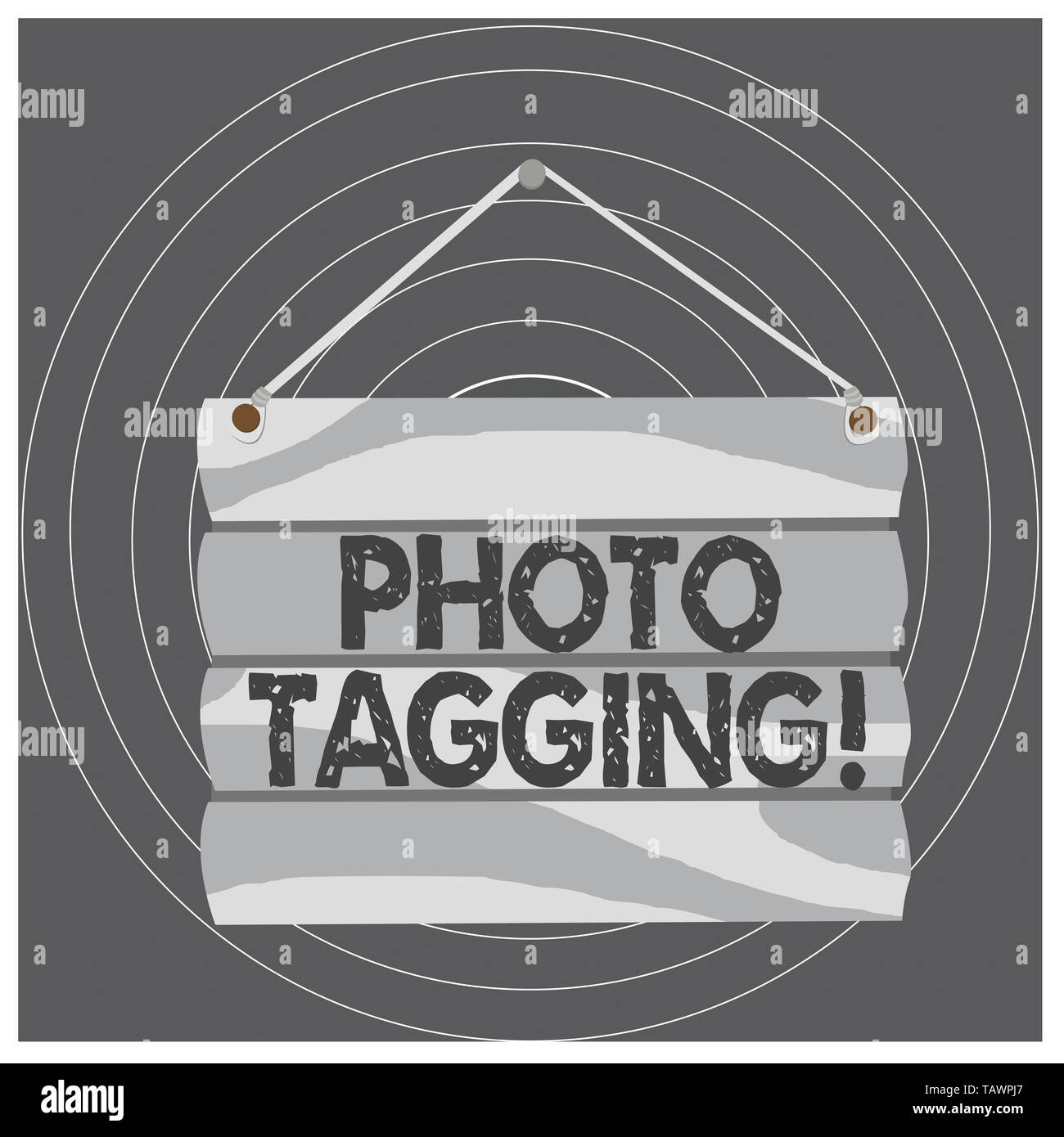 Writing note showing Photo Tagging. Business concept for identify ...