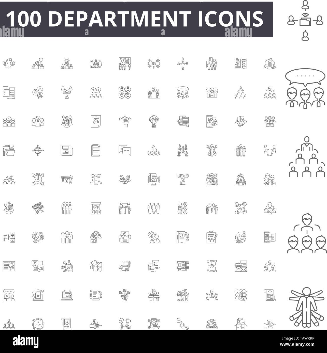 Department line icons, signs, vector set, outline illustration concept ...