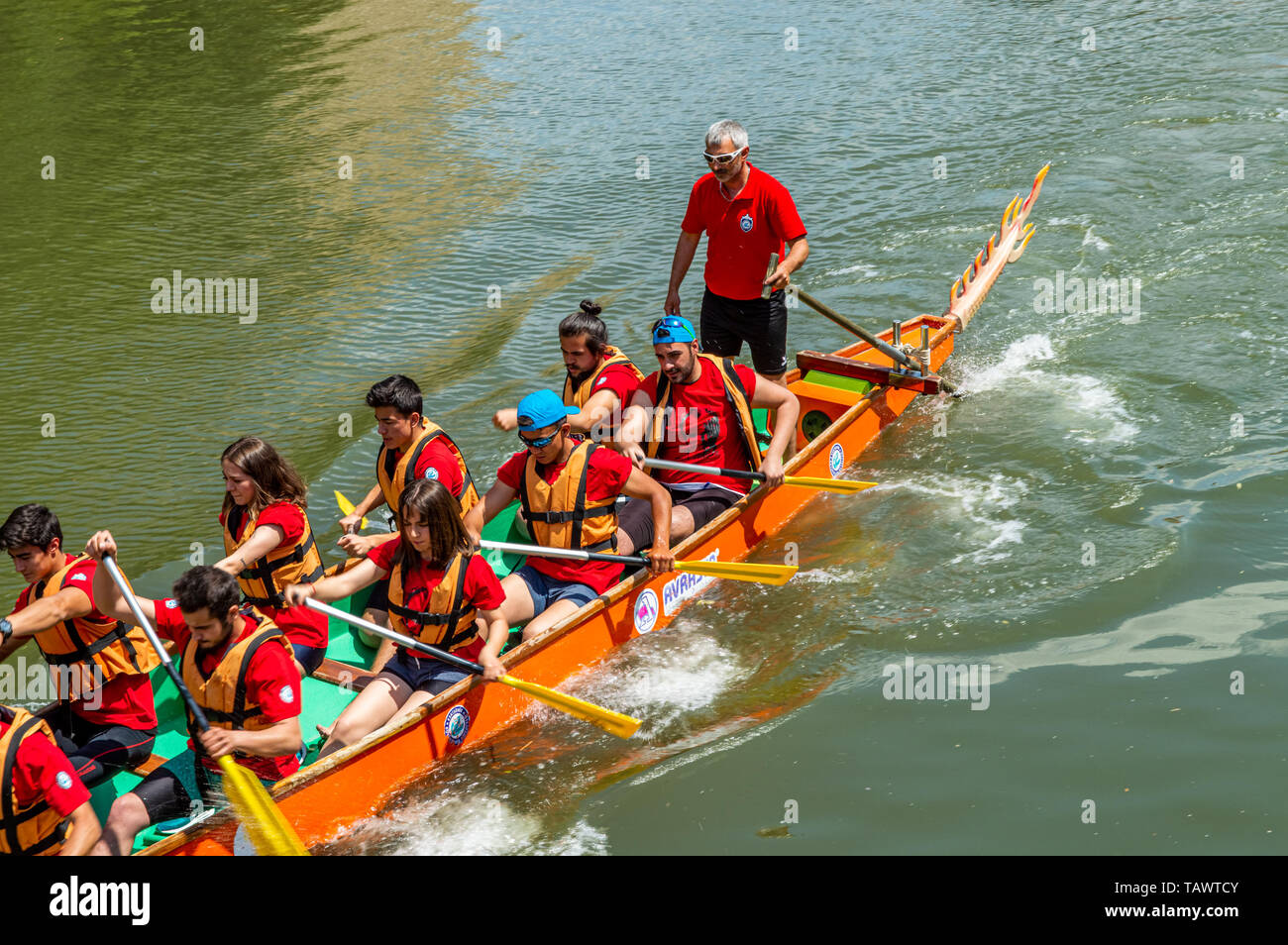 Eskisehir, Turkey - May 19, 2019: Traditional canoe race called "Dragon ...