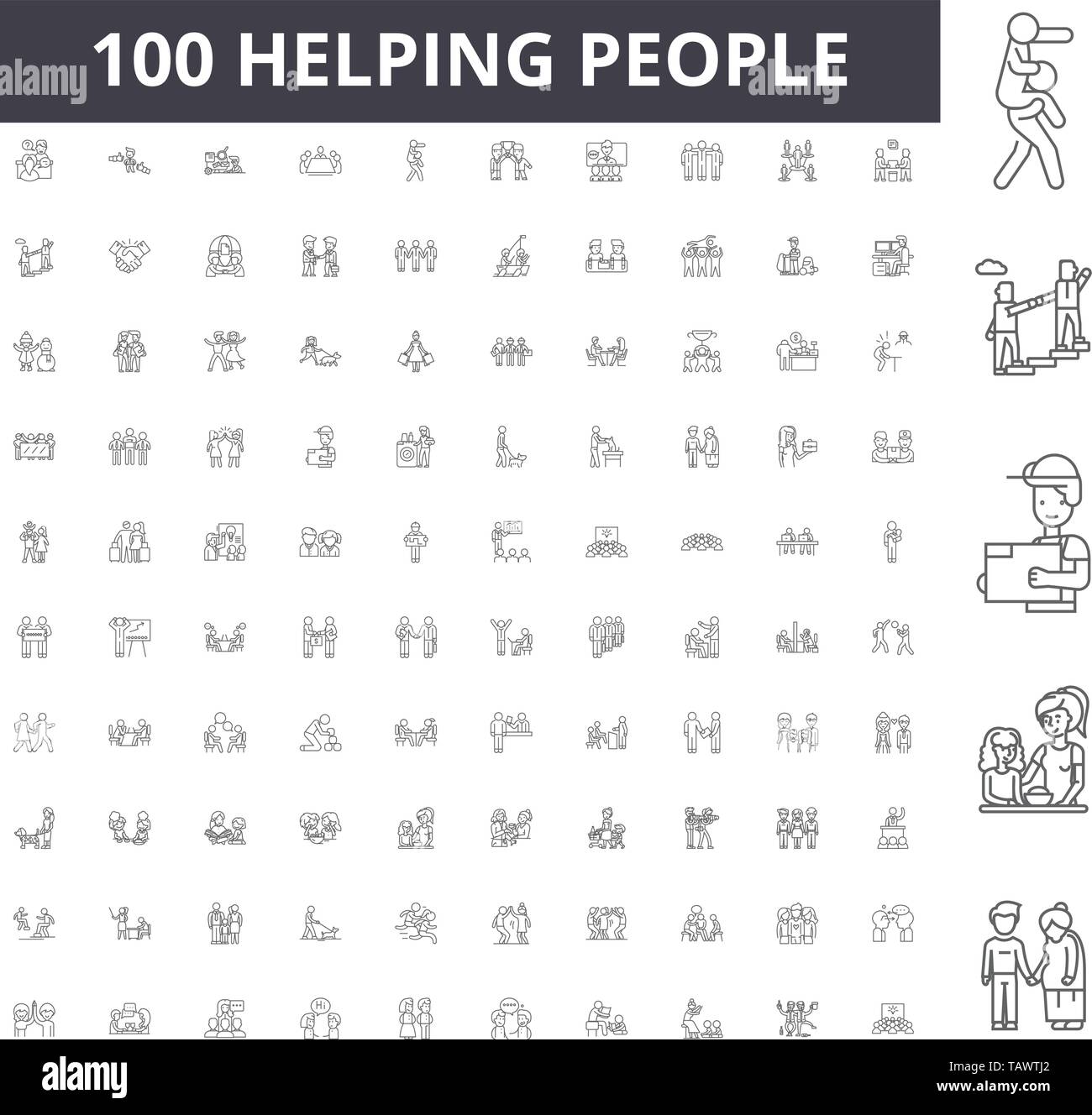 Symbol helping hand man pictogram hi-res stock photography and images ...