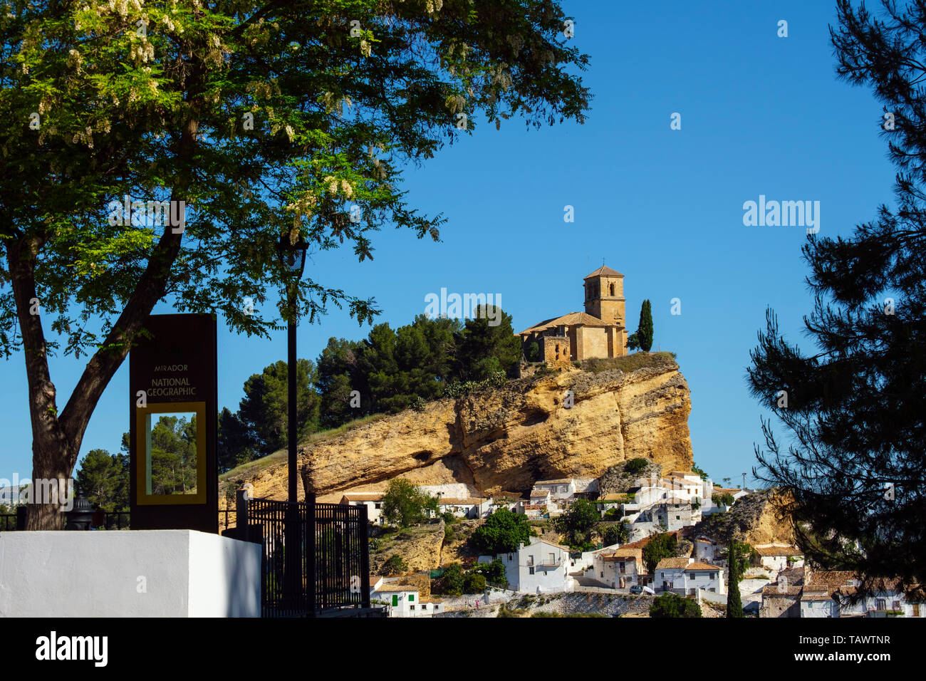 Panoramic view typical Andalusian village of Montefrio. Granada ...
