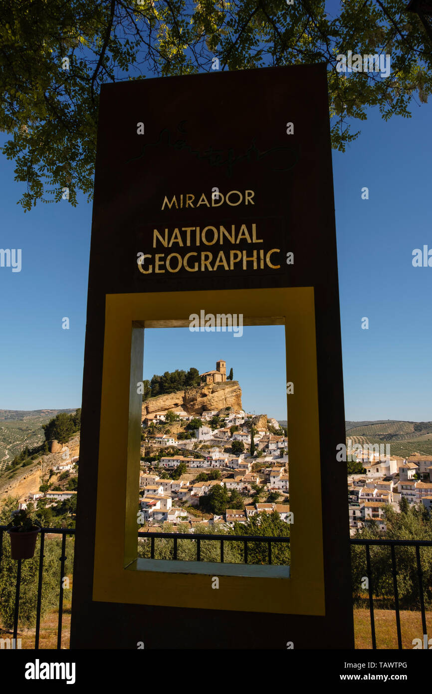 Panoramic view typical Andalusian village of Montefrio. Granada ...