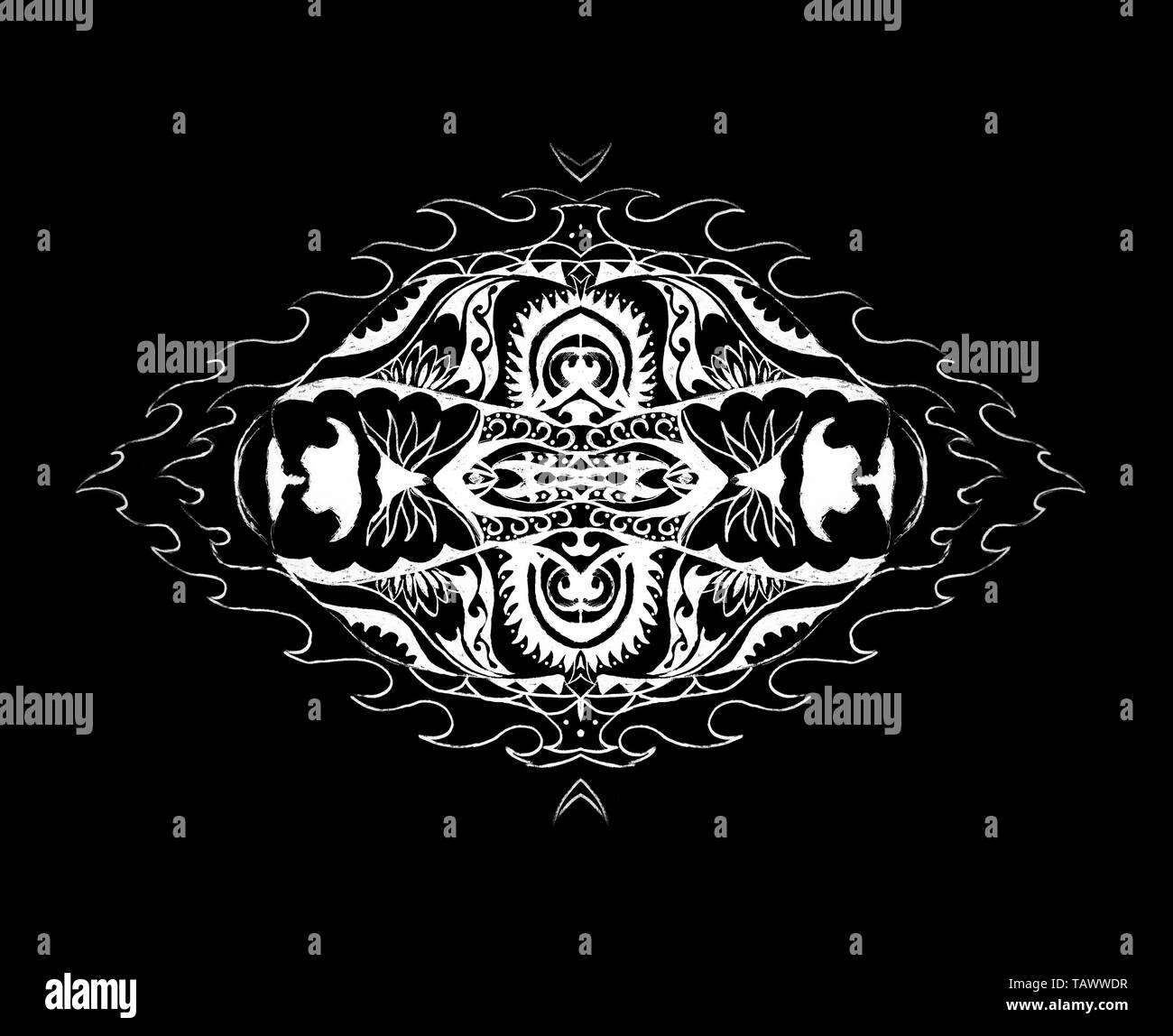 Ornamental Drawing. Original hand draw on paper. Computer effect Stock ...