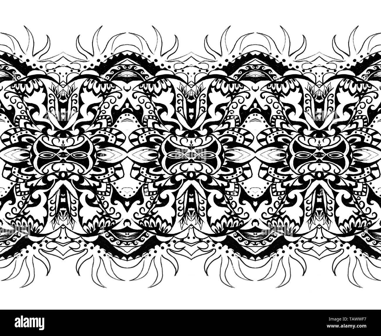 Ornamental Drawing. Original hand draw on paper. Computer effect Stock ...