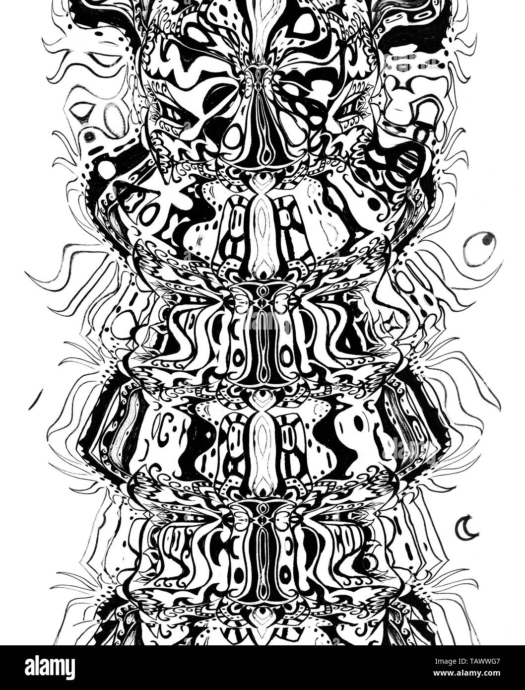 Ornamental Drawing. Original hand draw on paper. swirl effect Stock ...