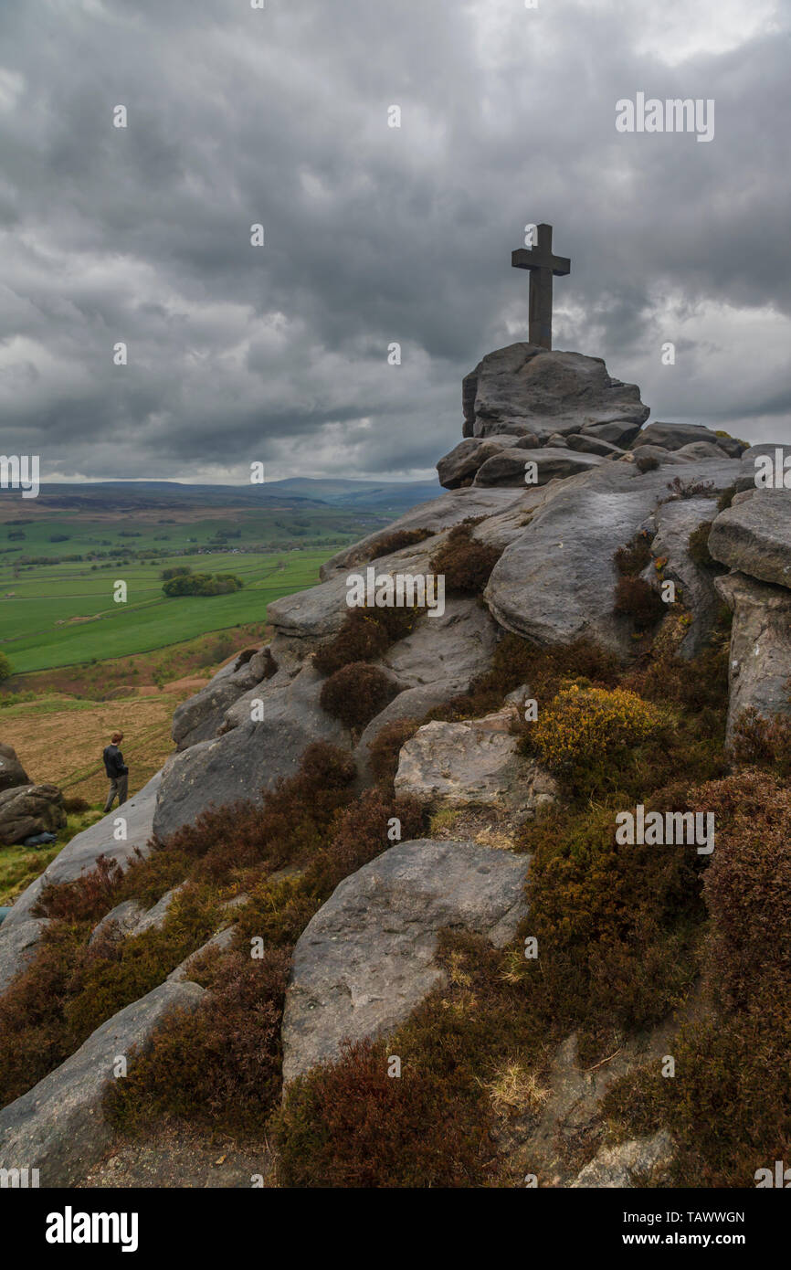 Rylstone Cross, in the Craven district of North Yorkshire, UK Stock ...