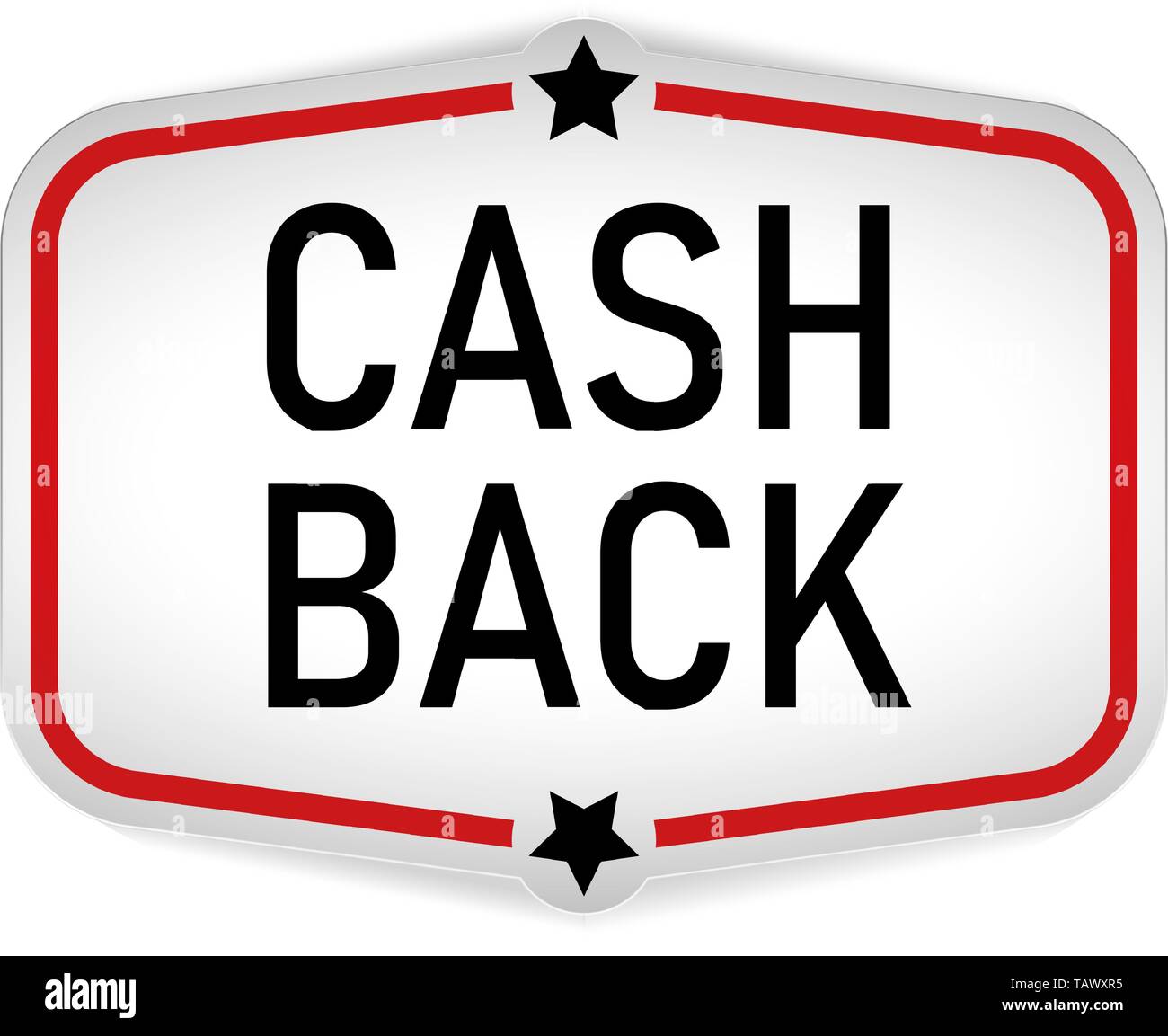 red vector web banner tag cash back on white background Stock Vector ...