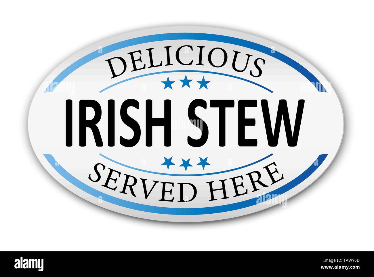 Authentic irish cuisine irish stew paper label on white background ...