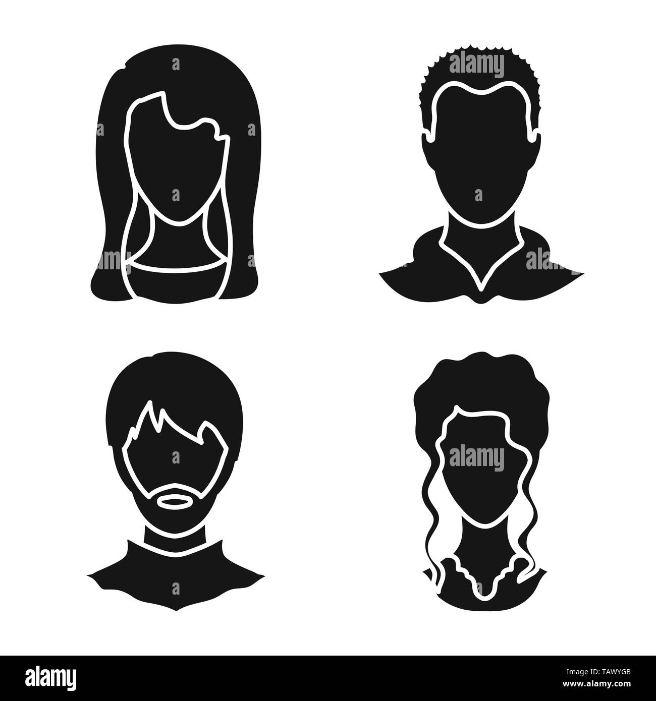 Vector design of character and profile logo. Collection of character ...
