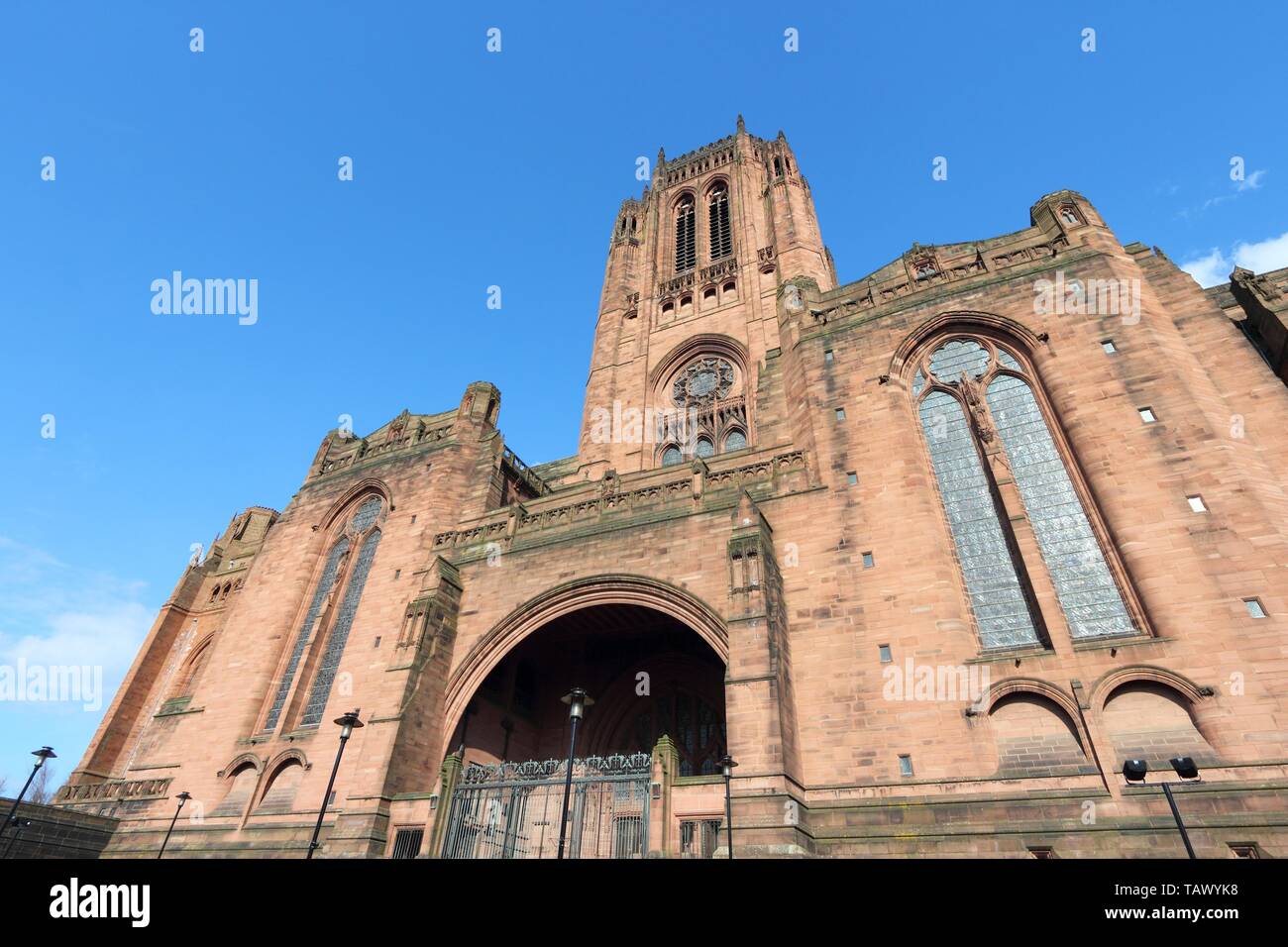 Liverpool Cathedral of the Church of England. Gothic Revival landmark ...
