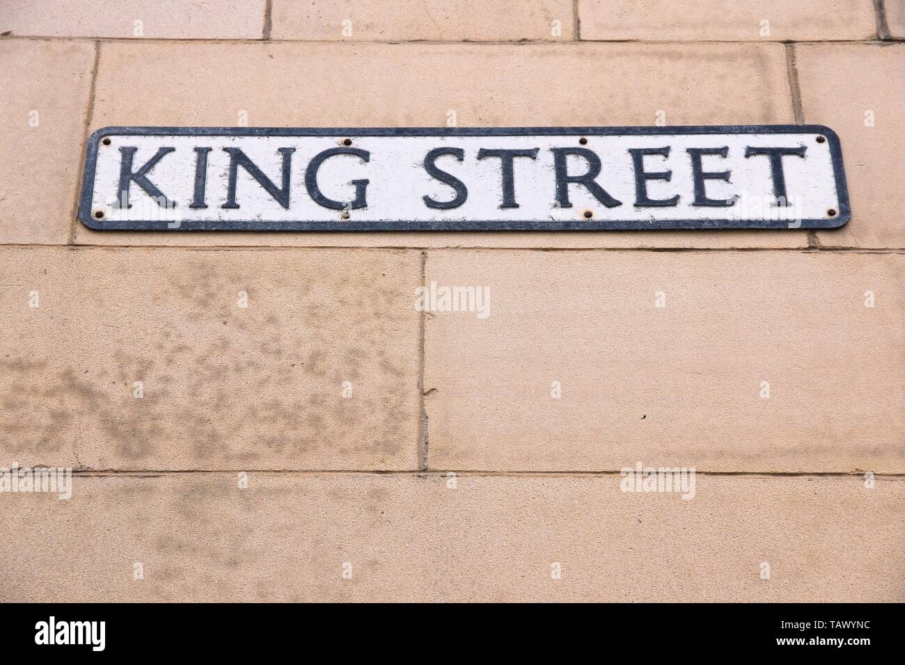 Manchester - city in North West England (UK). King Street sign Stock ...