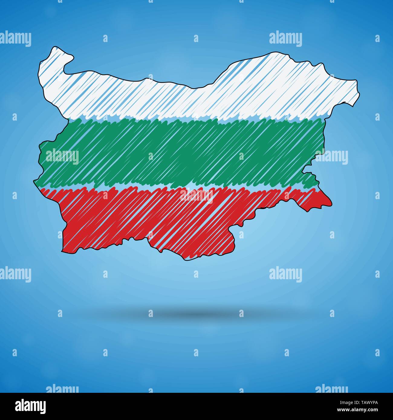Scribble map of Bulgaria. Sketch Country map for infographic, brochures and presentations ...