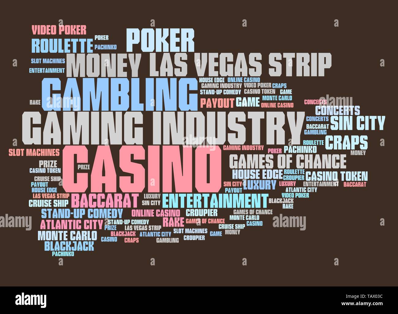 Casino gambling concepts word cloud illustration. Word collage concept ...