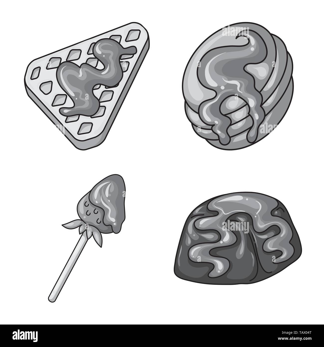 Vector illustration of sweet and caramel symbol. Collection of sweet ...